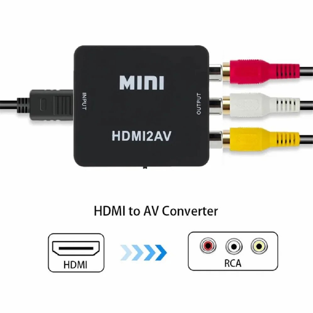 GRWIBEOU HDMI к RCA AV/CVBS адаптер 1080P HDMI to AV