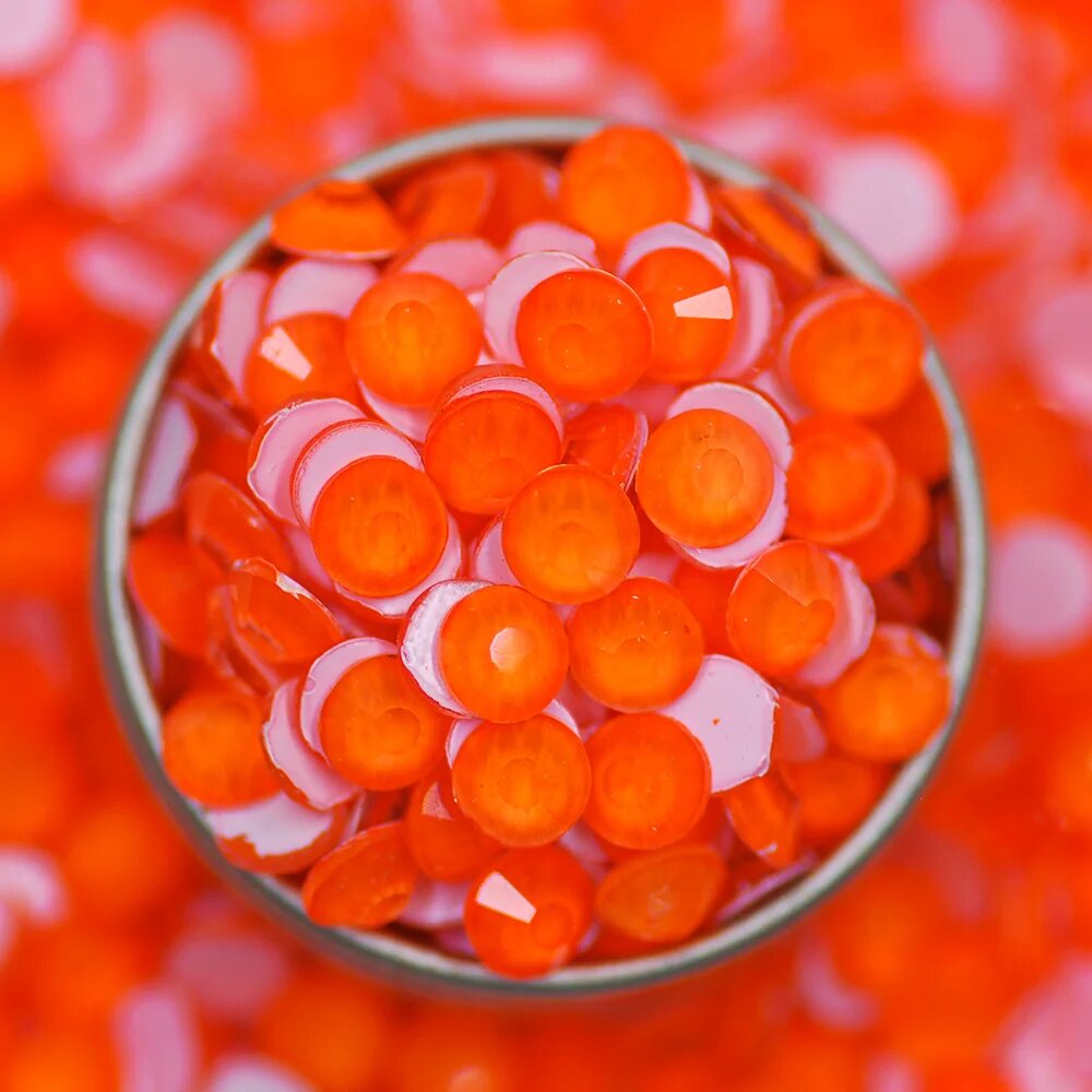Блестящие неоновые стразы Hisenlee 1440 шт. Оранжевый, SS16-720-pcs, Orange-red