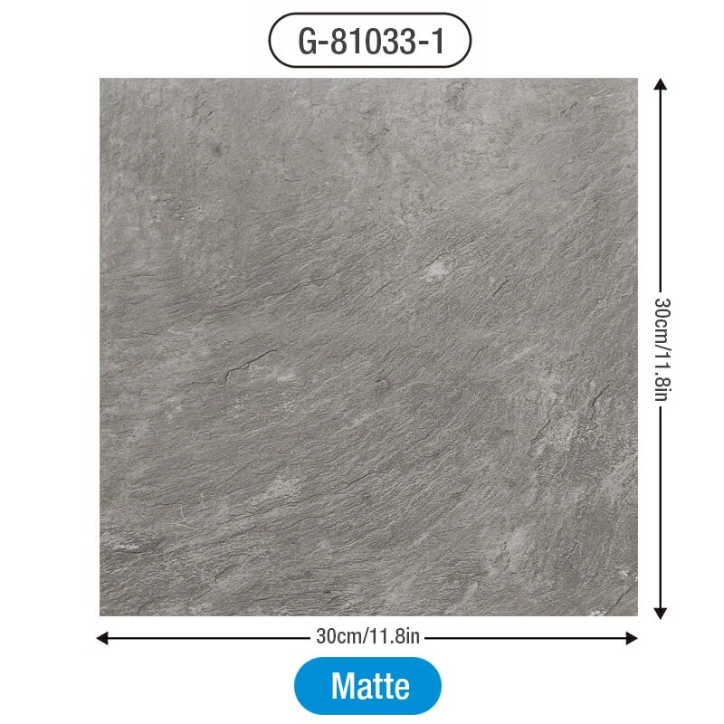 Напольная наклейка WALLMG имитация мрамора 30x30см Серый, B