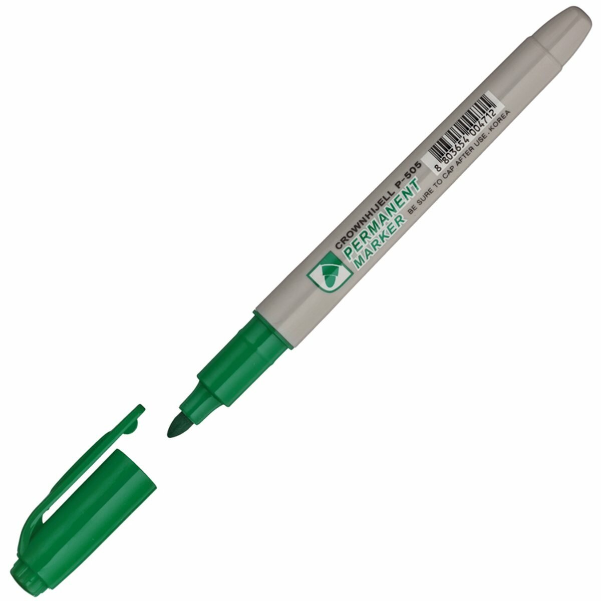 Маркер перманентный Crown Multi Marker Slim (2мм, круглый наконечник, зеленый) 12шт. (P-505)