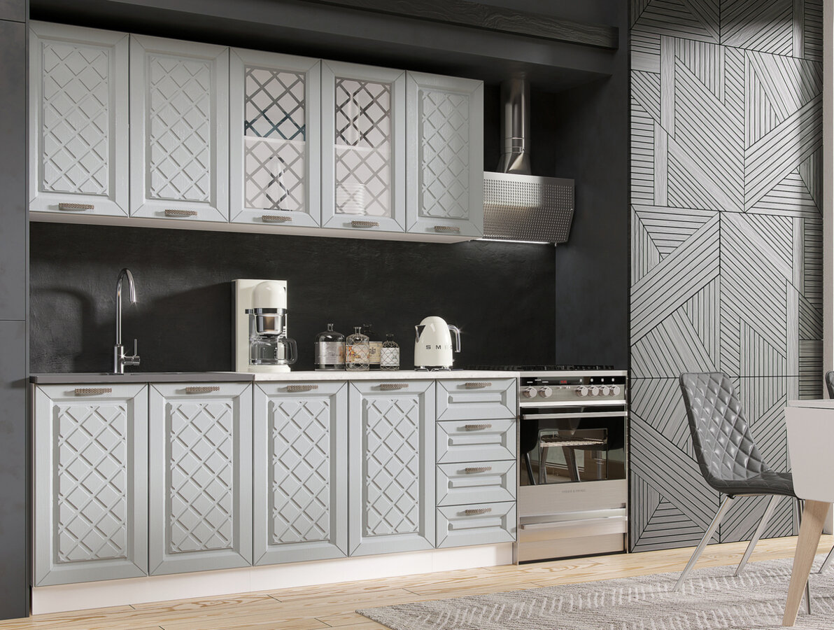 Кухонный гарнитур, кухня, готовый комплект Агава 1,8 м Антрацит со столешницей под врезную мойку