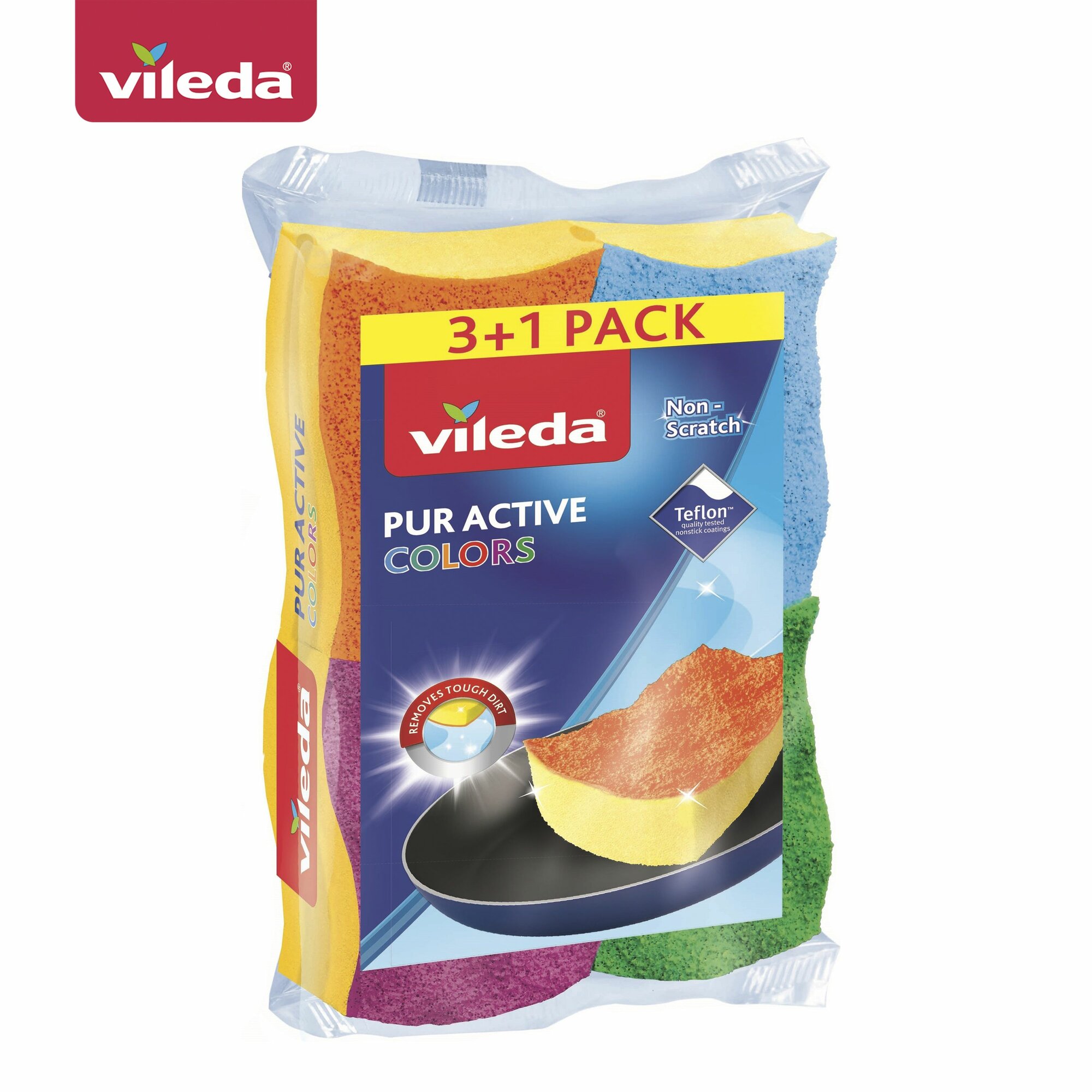 Губка Vileda Пур Колорс 3+1 шт. 159926