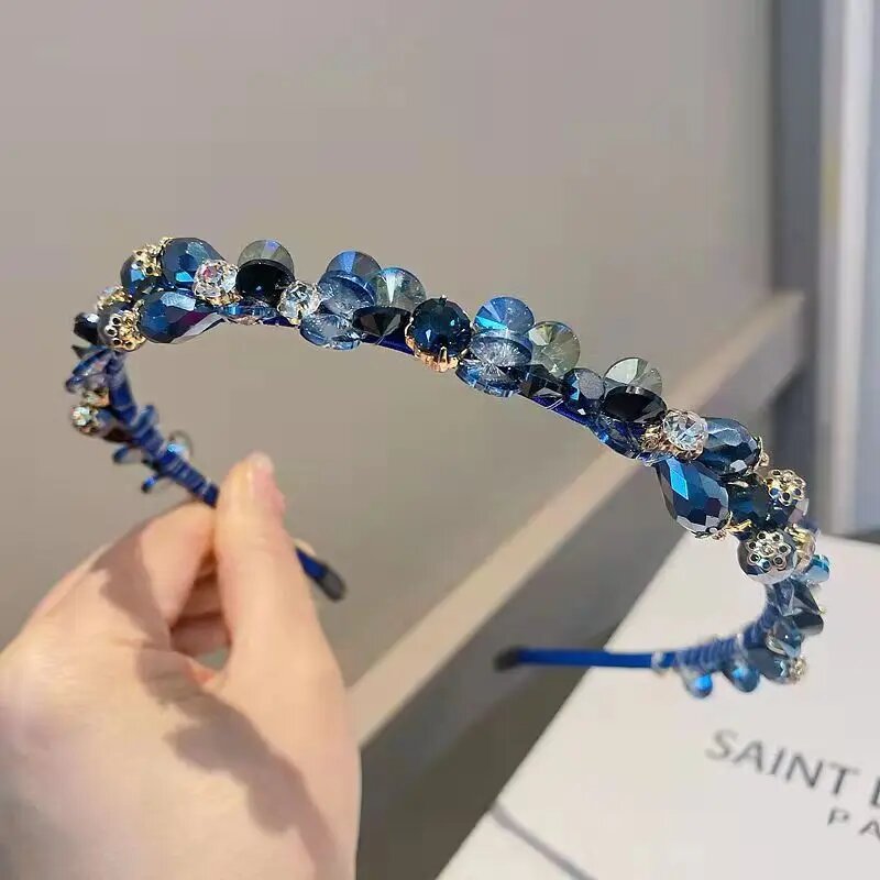 Готическая тиара из кристаллов RUIYI Синий, Blue