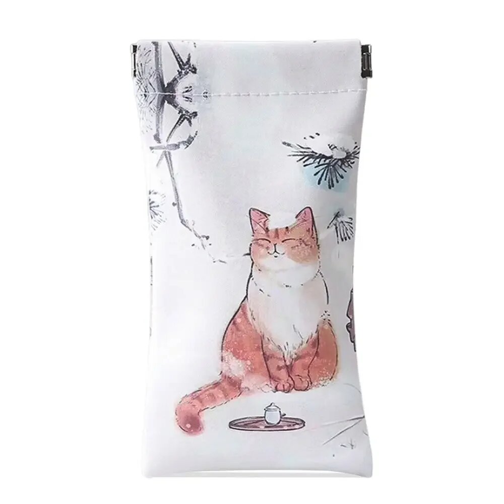 Футляр для очков из искусственной кожи с рисунком панды или кота Белый, 1