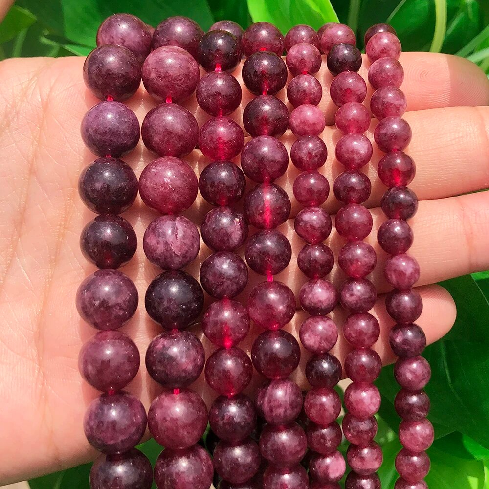 Розовый кварц бусины TTUIJI 4-12 мм Бордовый, 6mm 62pcs, Garnet