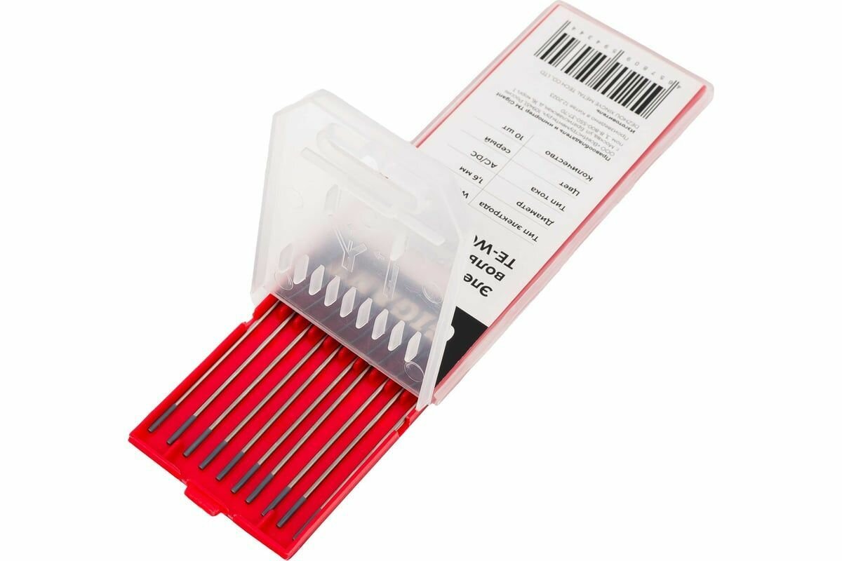 Электроды вольфрамовые (WC-20-175; 1.6 мм; серый; AC/DC; 10 шт) Gigant ТE-WC-X-1,6