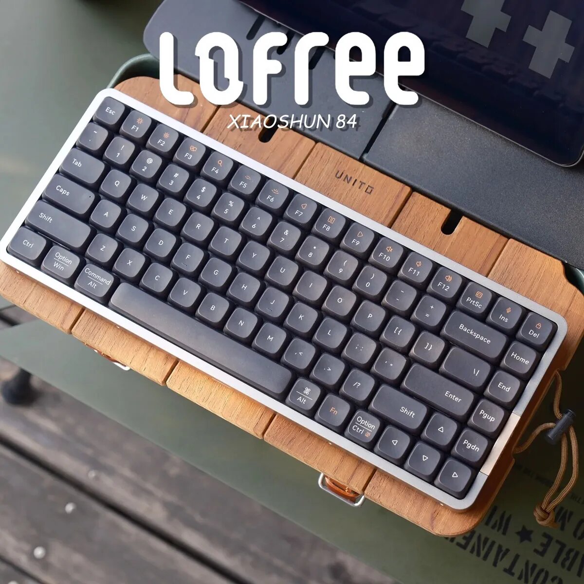 Lofree Клавиатура беспроводная Xiaoshun 84 двухрежимная механическая с низкой осью, (Kailh Low Profile), Английская раскладка, черный