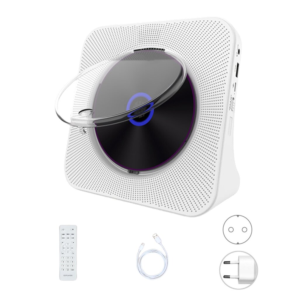 Запасные части для аудиооборудования, Новая портативная Bluetooth CD-плеер с LED-экраном и пультом дистанционного управления, перезаряжаемый - белый - европейская версия, 1 набор