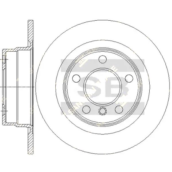 HI-Q SD5215 диск тормозной задний\ BMW (БМВ) f20 / f21 / f22 / f23 1.4i-2.5i / 1.8d-2.5d 10