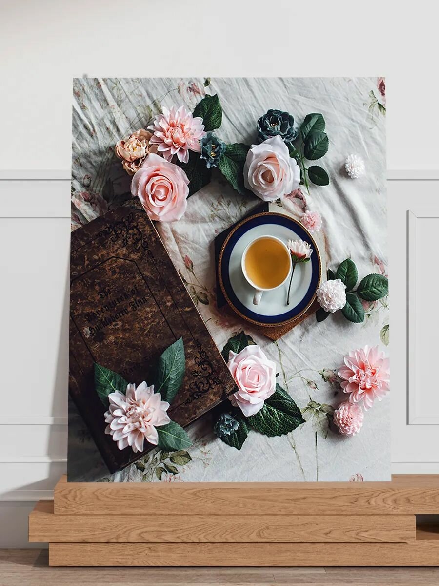Картина "Чай с розами", галерейная 50х70см 1шт.