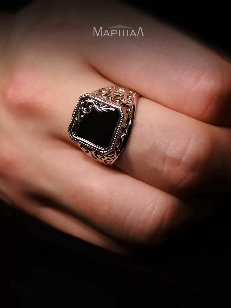 Печатка, серебро, 925 проба, родирование, фианит