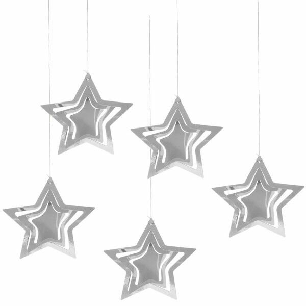 Гирлянда бумажная Серпантин Подвесное украшение "Праздничная атмосфера" 19 см, 5 штук, цвет серебро