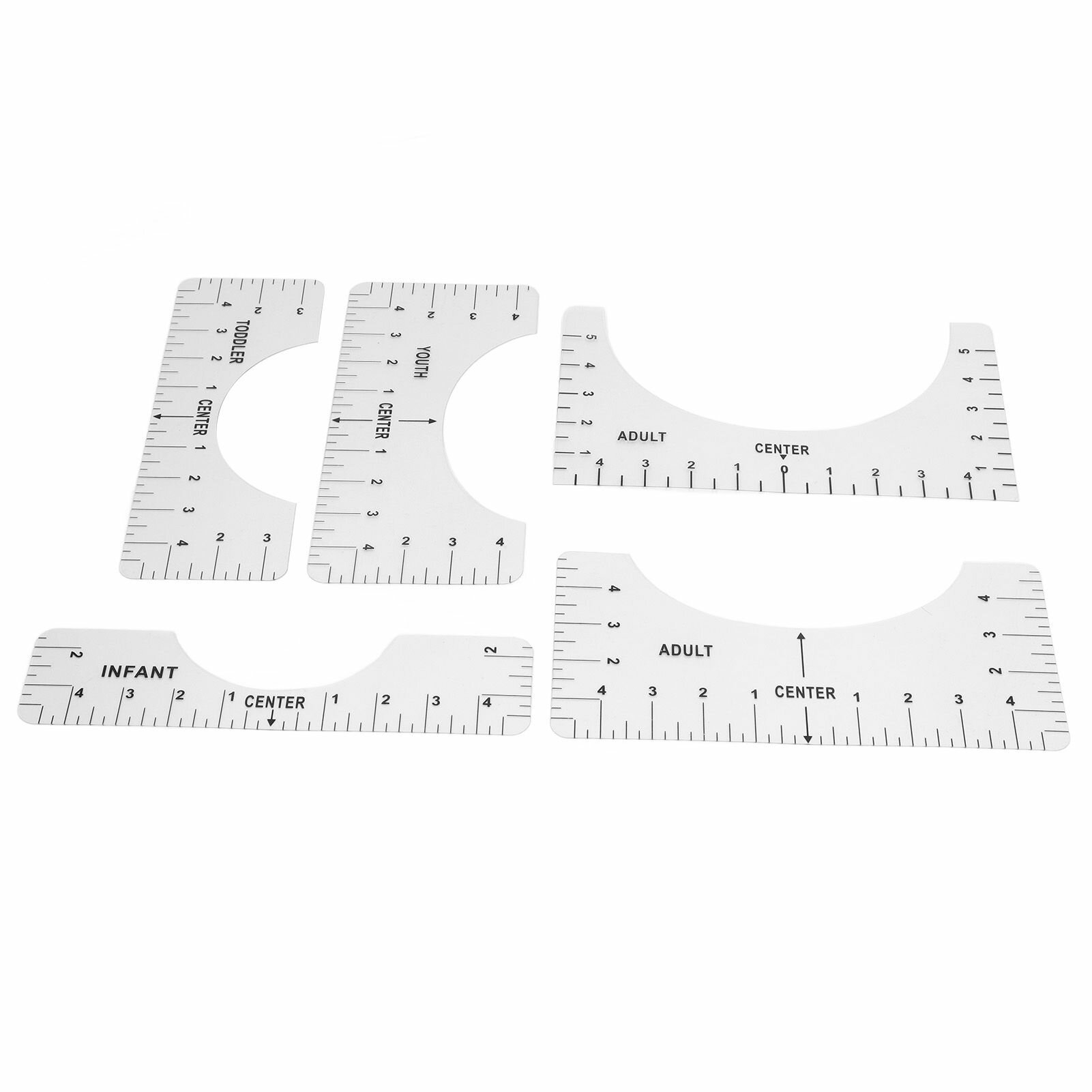 Линейка для выравнивания футболок с круглым вырезом, многоразовая линейка из ПВХ для футболок, для домашнего и офисного использования, простая в использовании, 12 дюймов