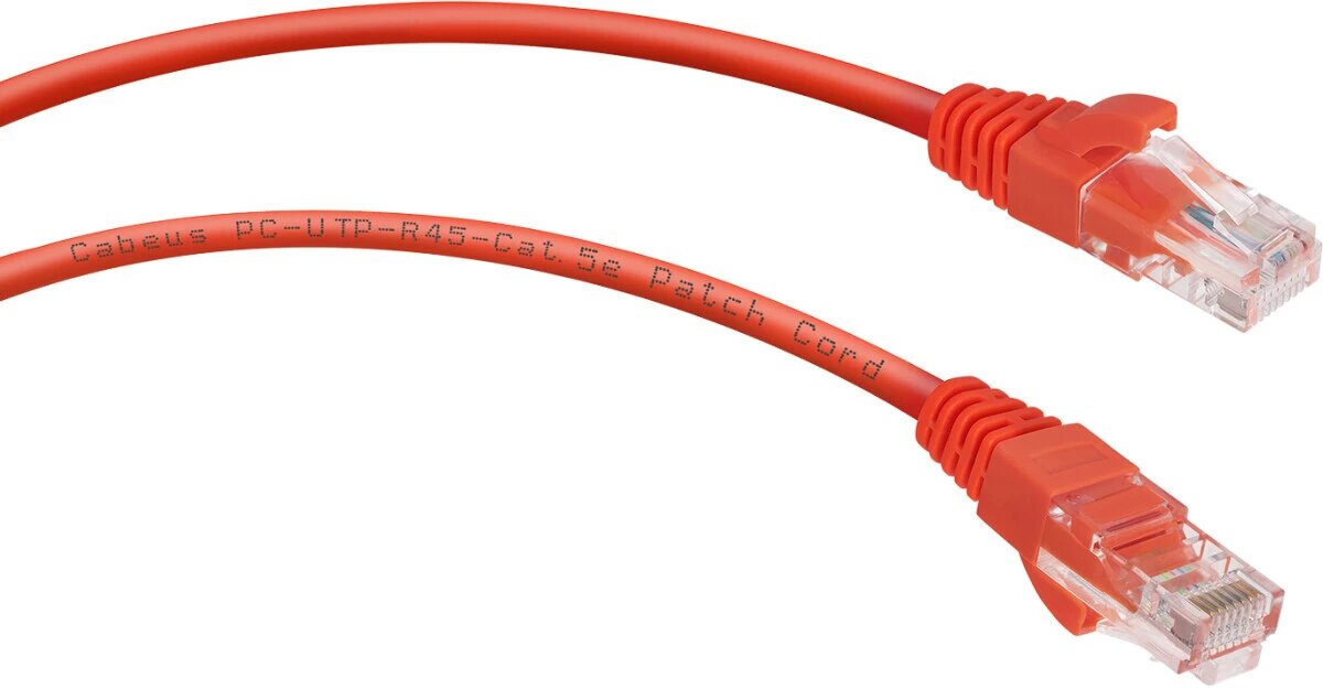 Патч-корд Cabeus 0.3м (PC-UTP-RJ45-Cat.5e-0.3m-RD)