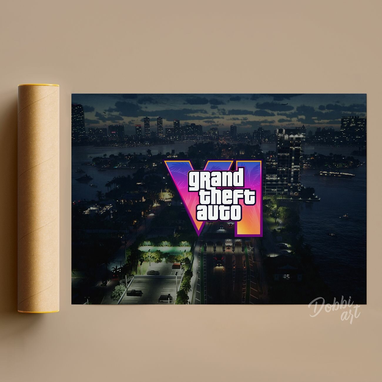 Постер ГТА 6 40х50 см без рамы/ Grand Theft Auto VI/ GTA 6 Плакат для интерьера, в подарок