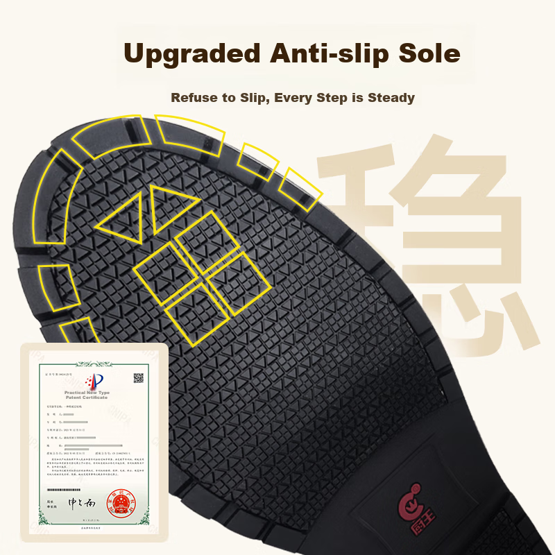 Chuwang Chef Shoes, Kitchen Non-Slip Work Shoes, Comfortable Business Casual Wedding Leather Shoes, Versatile Men's Formal Shoes 2332