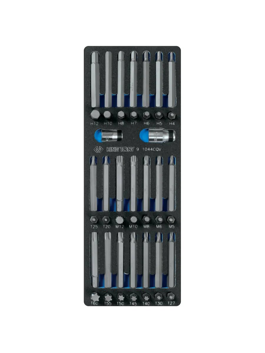 Набор вставок (бит) 10 мм Torx Spline Hex ложемент 44 пр