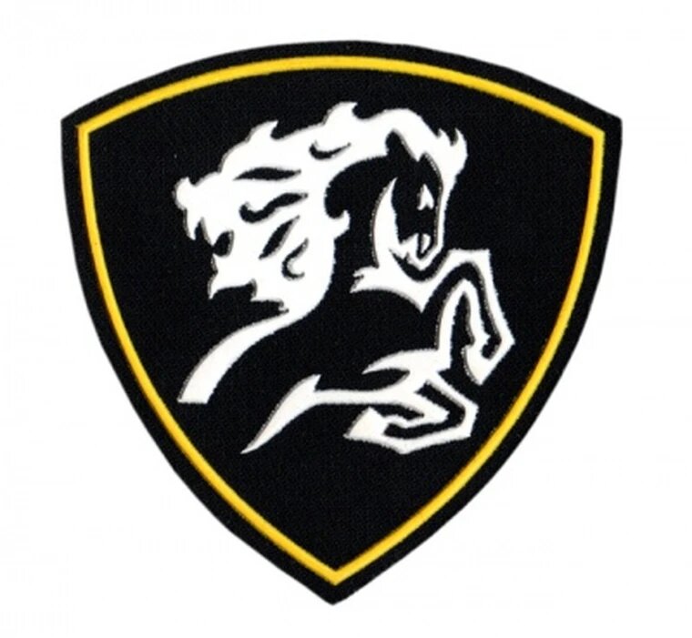 Шеврон ВВ Северо-Кавказский округ "конь" белый, военная форма нашивки