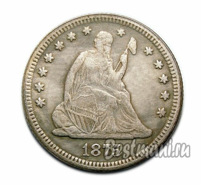25 центов 1875 года S quarter dollar США сувенирная копия монеты, нумизматика, деньги для коллекции