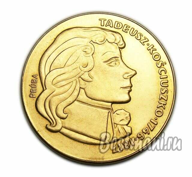 500 злотых 1976 Тадеуш Костюшко Польская золотая монета сувенирная копия монеты, нумизматика, деньги для коллекции