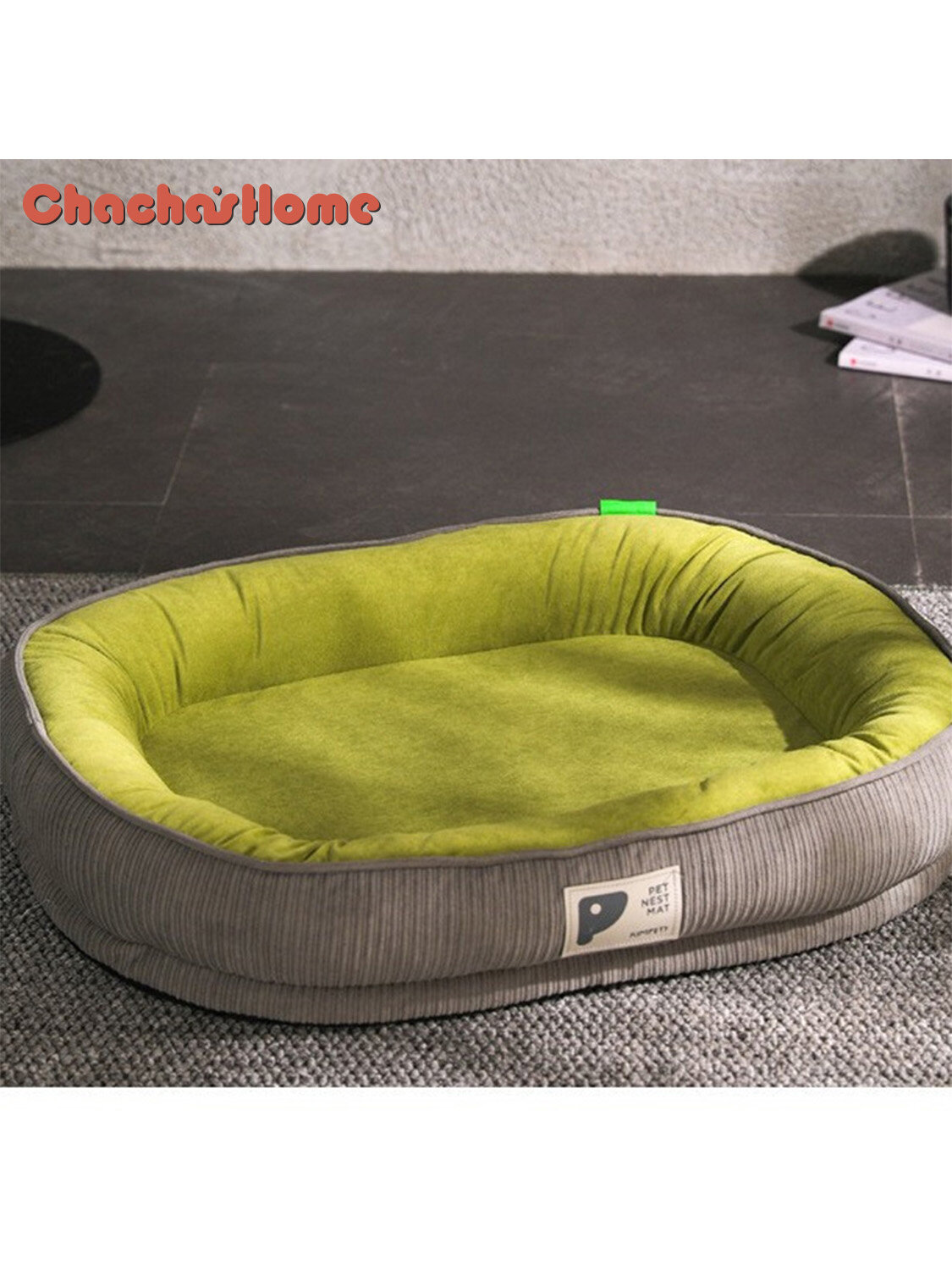 Chachashome Лежанка для кошек и собак премиум-класса с подушкой и съемным чехлом на молнии Мягкий ортопедический лежак для мелких, средних и крупных пород Легко чистить