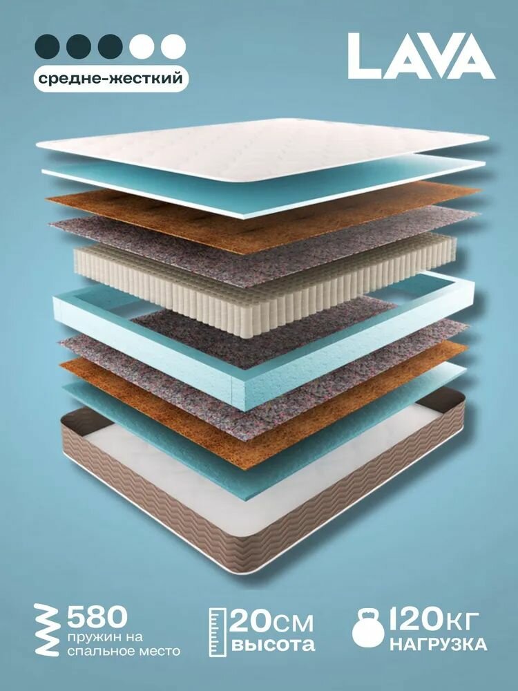 Матрас 90х190 ортопедический Лава, трикотаж