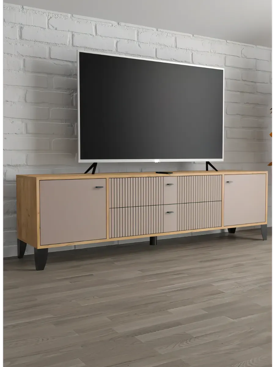 Тумба тэкс "Парус-10", под ТВ, карбон латте, 180 см x 53 см x 40 см