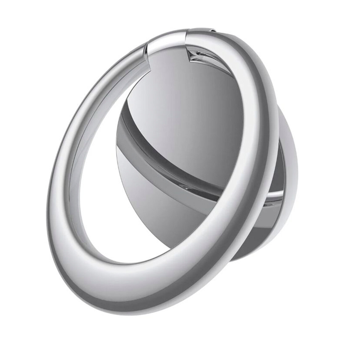 Держатель-подставка для телефона (кольцо на палец) тонкое, с магнитом, серебристое
