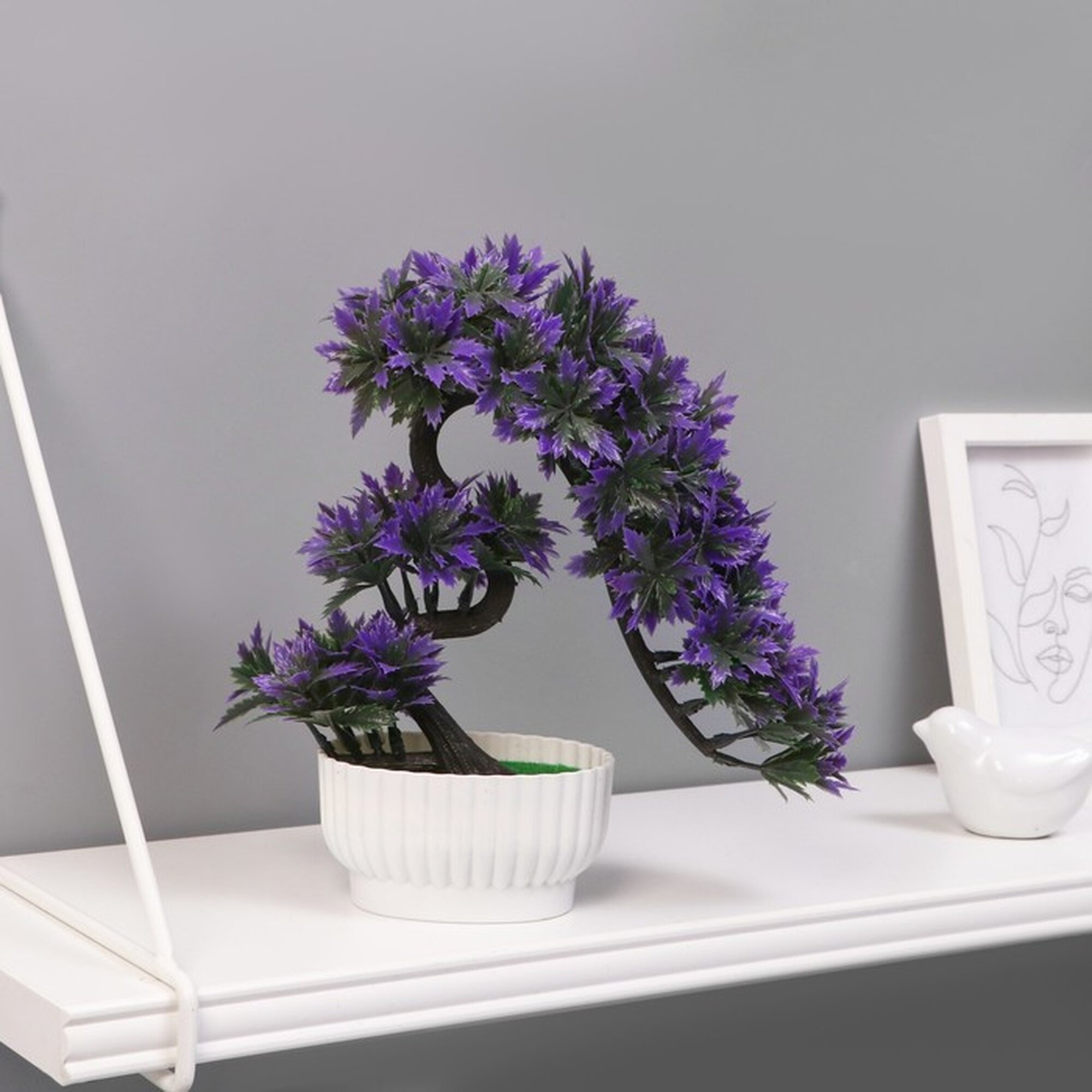 Бонсай Сима-ленд «Деревце остролист», в горшке, пластик, разноцветный, 10x22 см