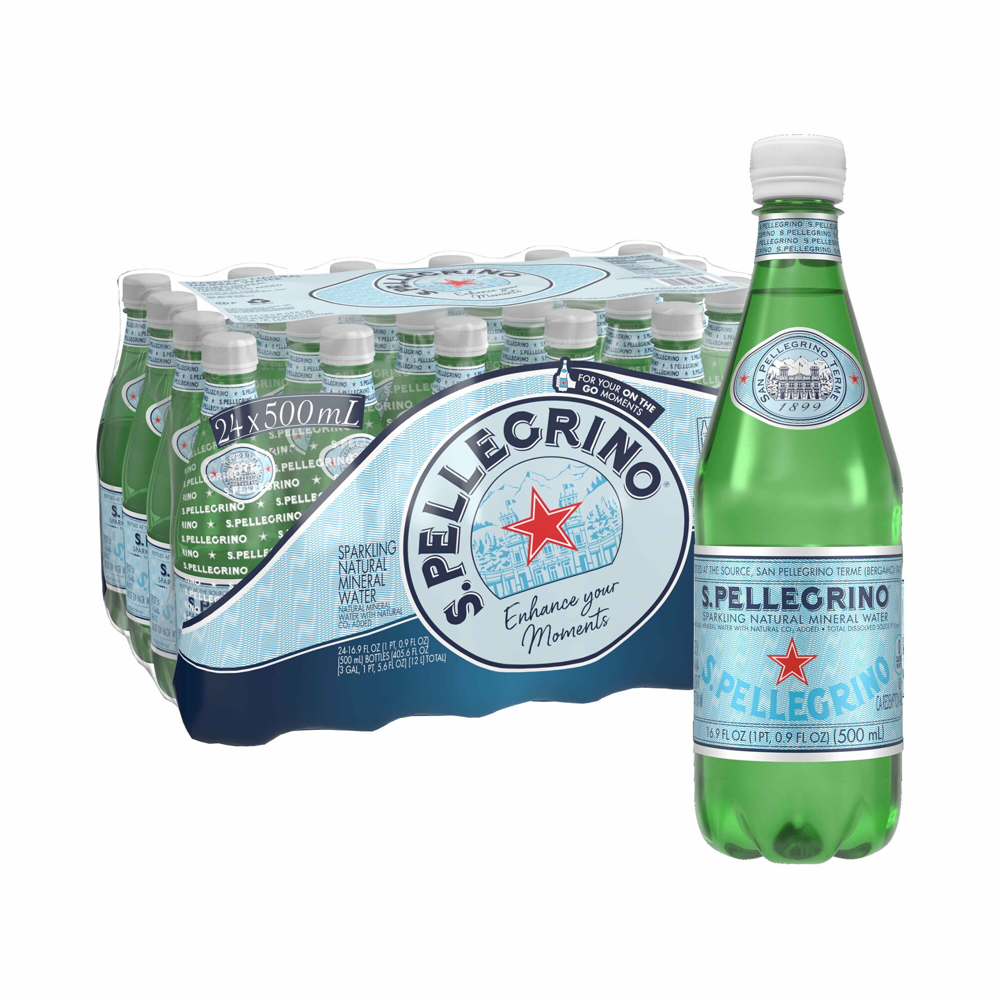 Минеральная вода S. Pellegrino газированная, ПЭТ, 24 шт. по 0.5 л