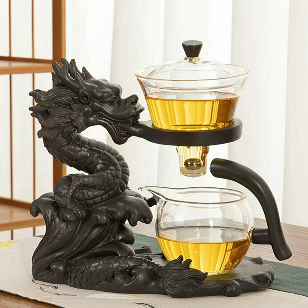 Чайник-дракон, для чайной церемонии, стекло, смола, 2 предмета
