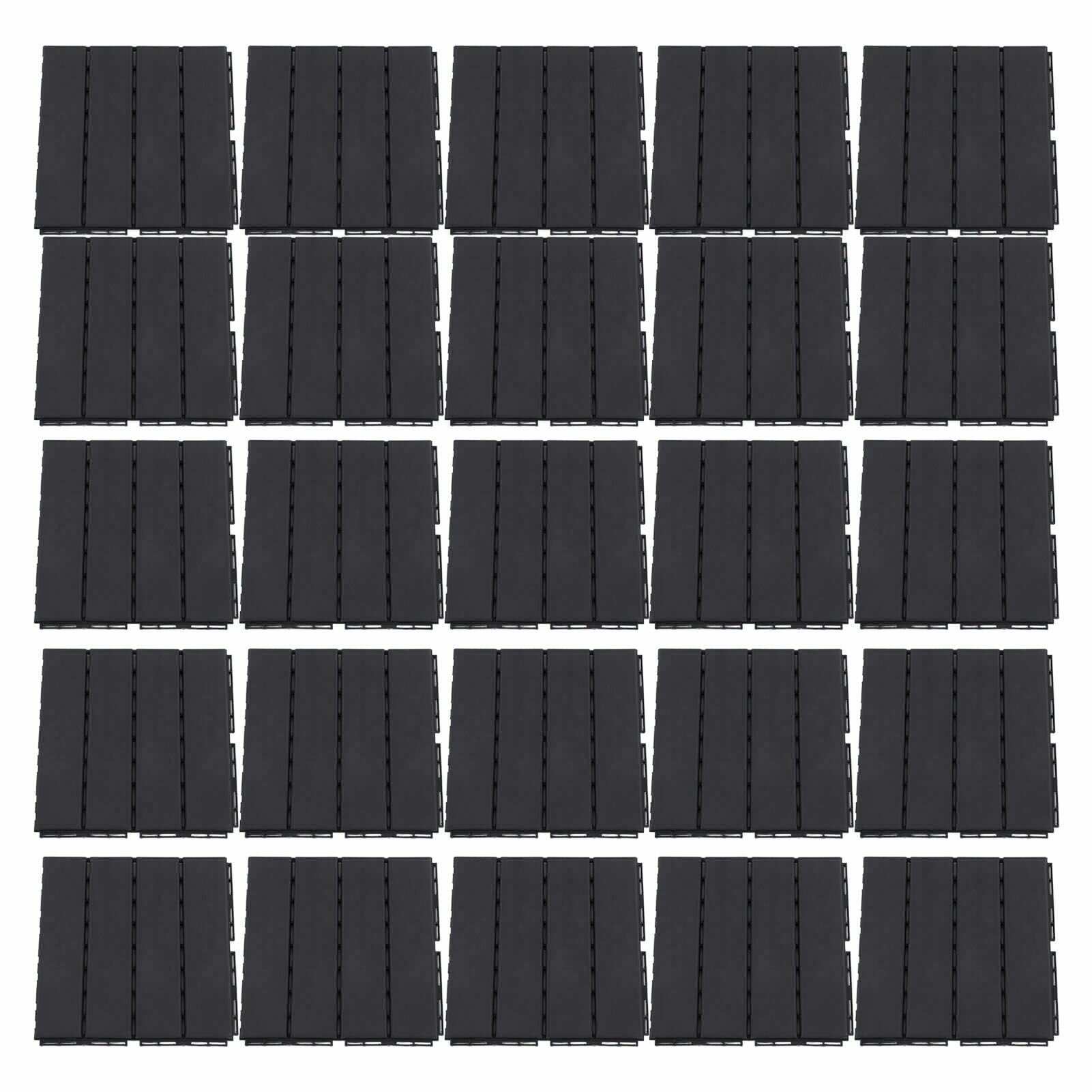 30 шт. взаимосвязанных плиток для террасы, нескользящие, водонепроницаемые, пластиковые напольные плитки для улицы, темно-серые