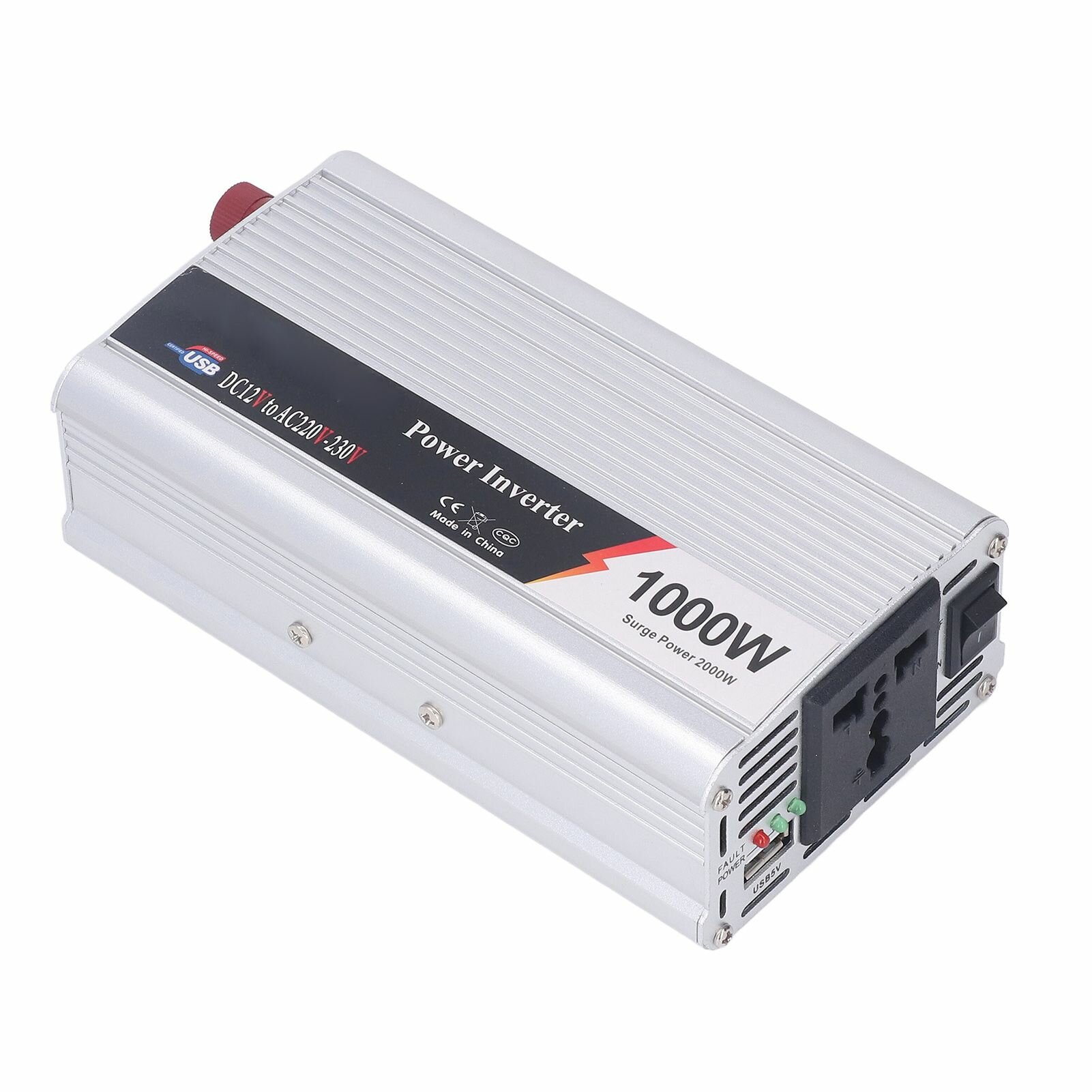 Инвертор мощности автомобиля, 1000 Вт, USB-интерфейс, тихий охлаждающий вентилятор, автомобильный преобразователь постоянного тока с 12 В в переменный ток 220 230 В