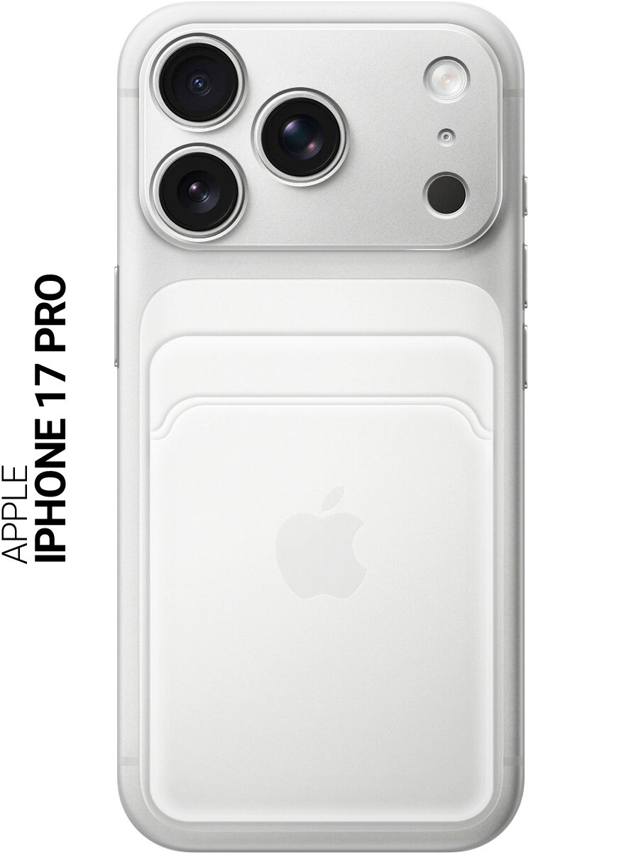 Силиконовый чехол на Apple iPhone 17 Pro с карманом для карты прозрачный
