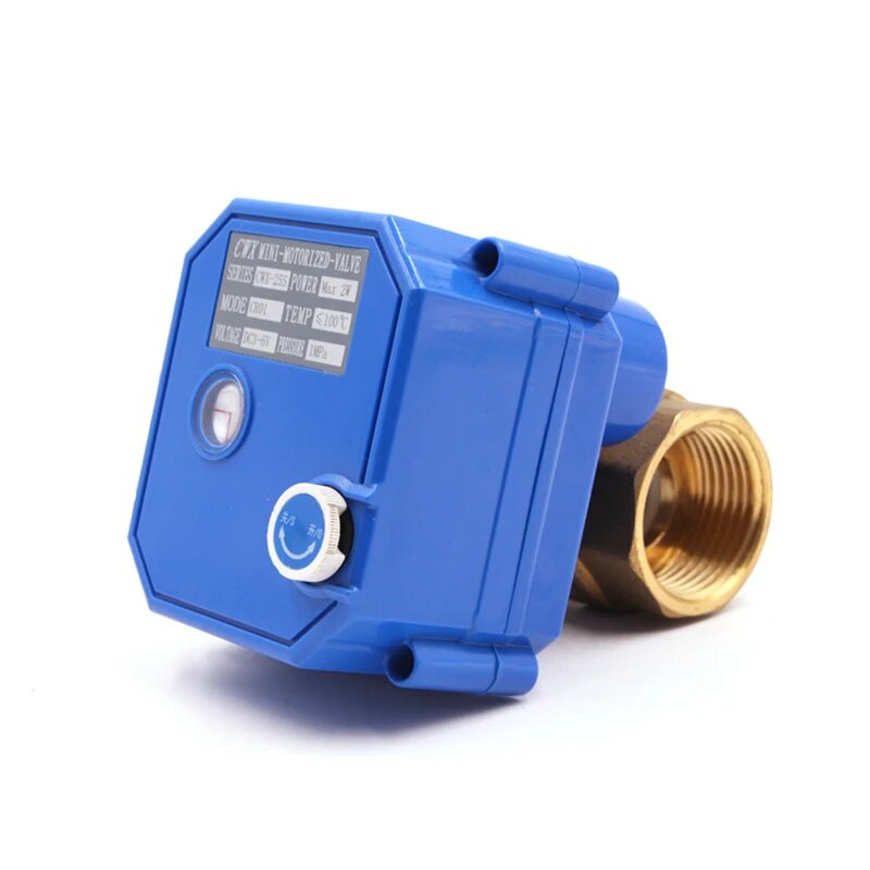 Электрический латунный шаровой кран CWX-25S ДН25, 9-24VDC, CR02, NPT