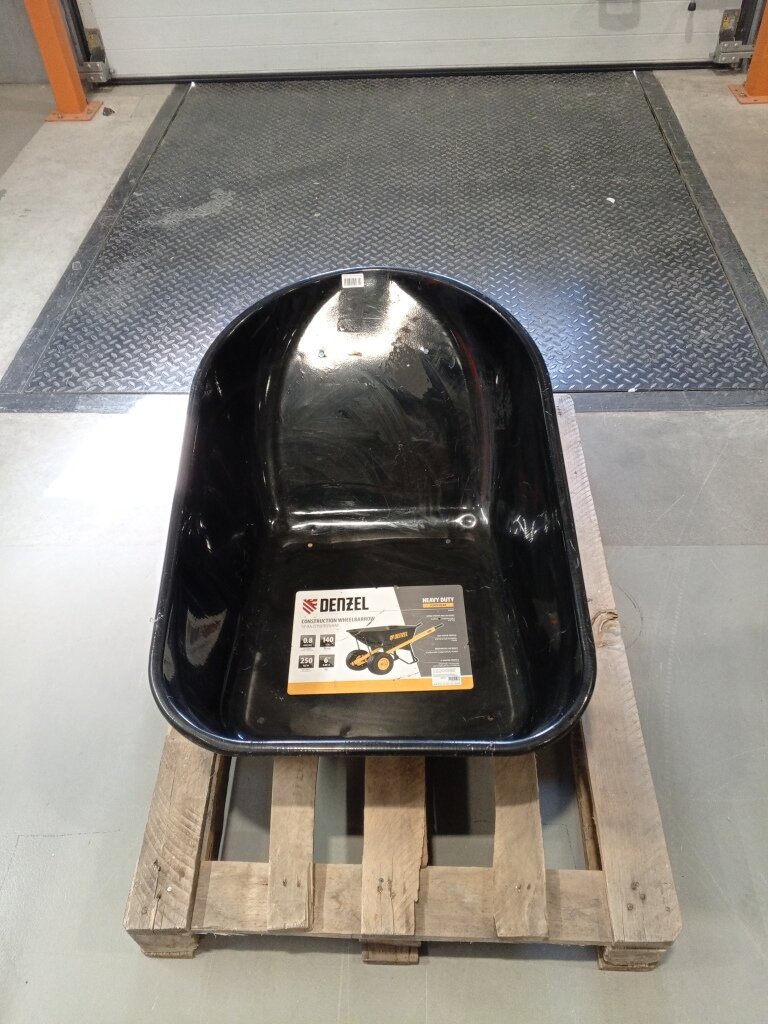 Тачка строительная DENZEL Тачка строительная, усиленная, объем 140 л, 250 кг, двухколесная, колесо 15х6.00-6 69000 (1453713)