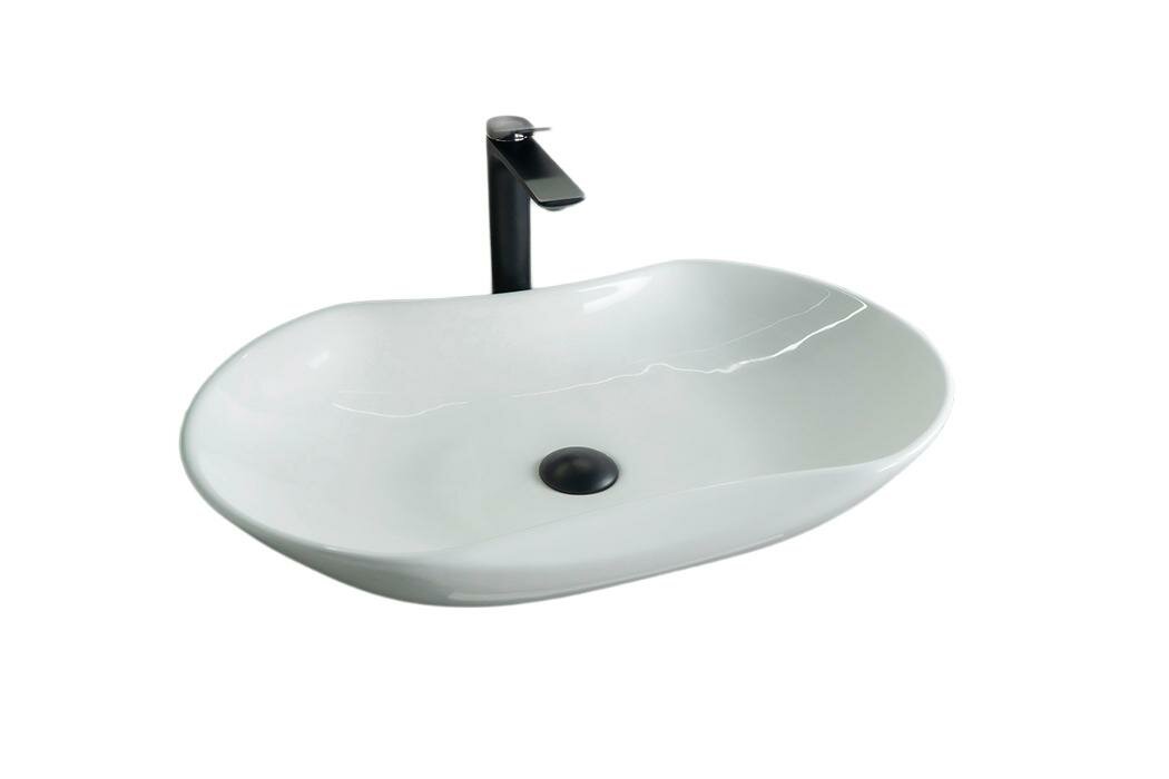Раковина накладная Gid Lago N9175 66,5 51128 Белая, керамика, без перелива
