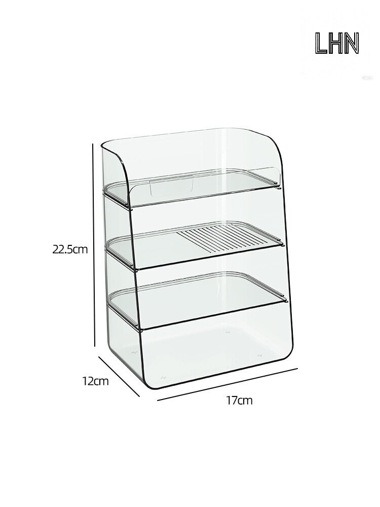 Коробка для хранения косметики и духов, многослойная, пластик, прозрачная