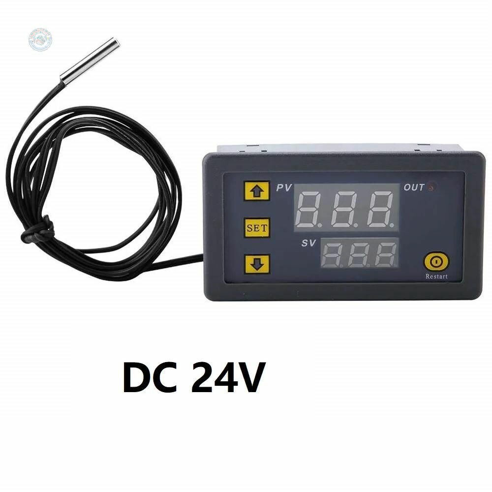 Терморегулятор W3230, встроенный термостат с цифровым дисплеем, датчик J типа, диапазон -50+120 C, точность 0,1 C, M12 винт, 1 м кабель, для теплицы, инкубатора, аквариума, бытового климата