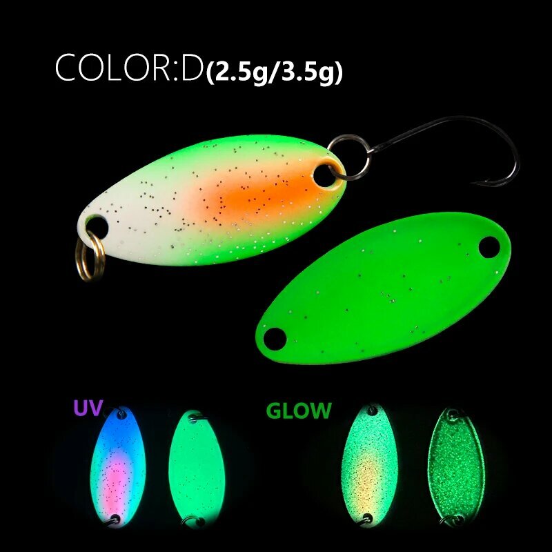 Spoon Bait Fishing Lures 2.5g 3.5g UV Luminous High Quality Spoonbait Micro Jig Freshwater Stream Artificial Bait Pesca Tackle