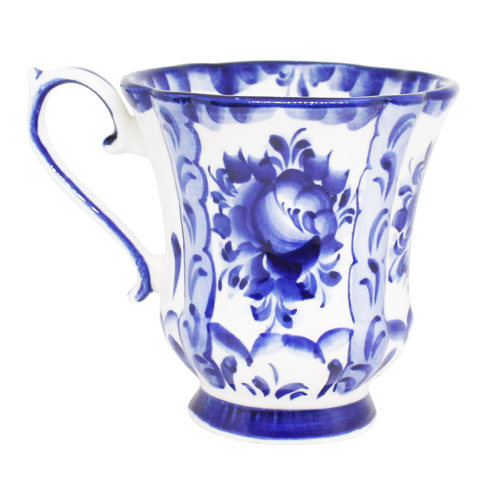 Фарфоровая кружка ручной работы "Анабель", (Гжель)