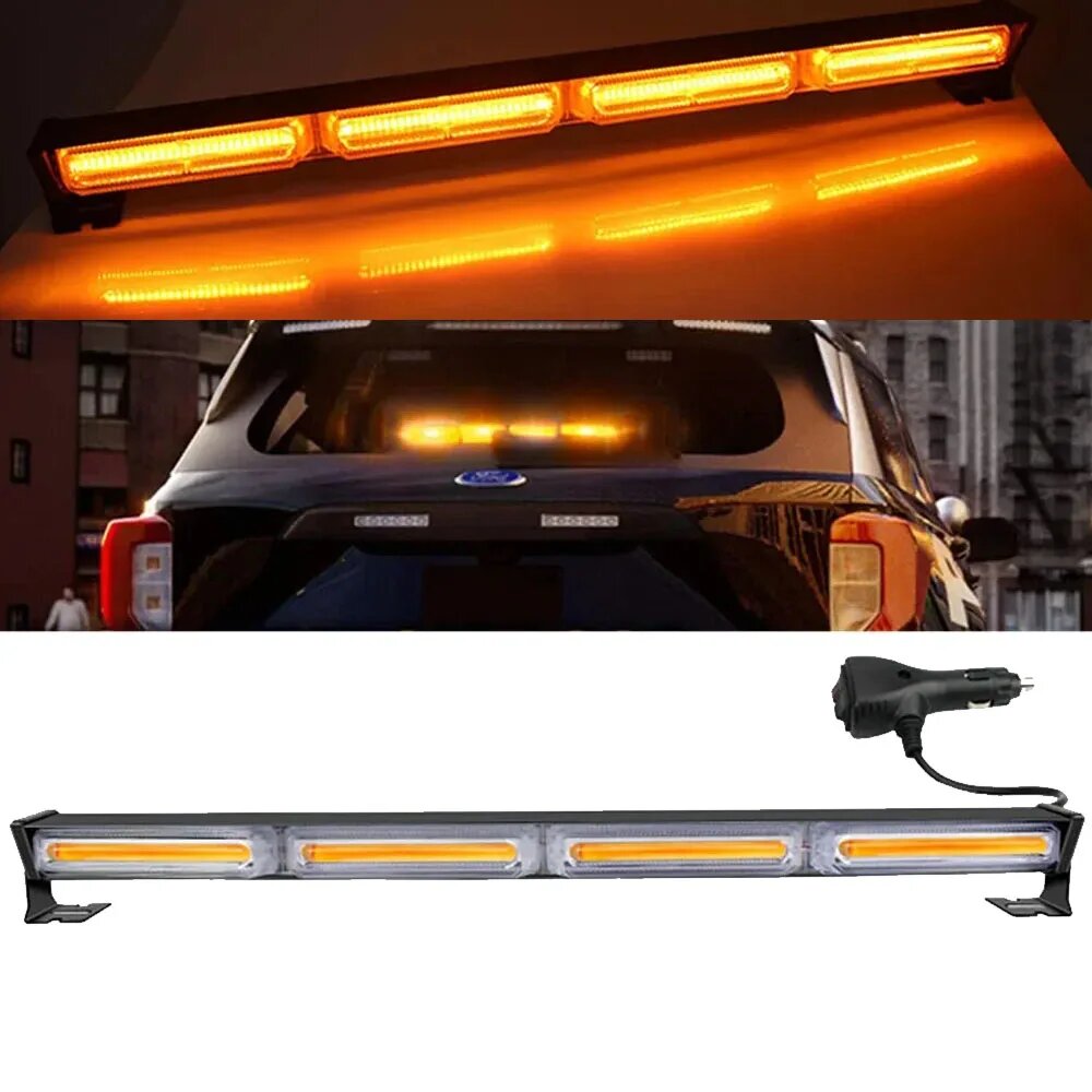 60 см Янтарный мигающий COB стробоскопы, автоматический стробоскоп, светодиодный бар, мигающий предупредительный свет, аварийные лампы, 54 светодиодные стробоскопы для автомобилей