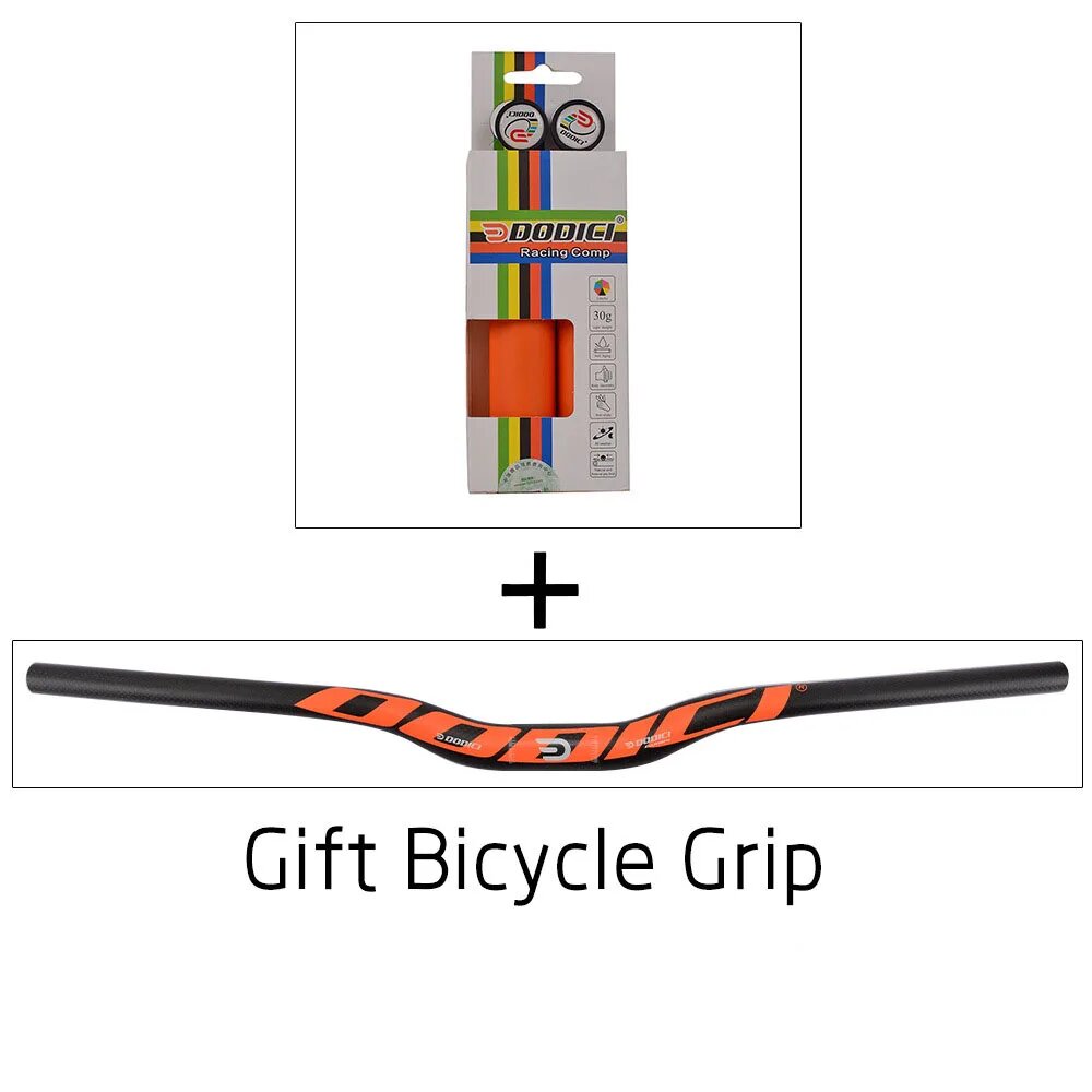 Руль DODICI карбоновый для горного велосипеда 31.8*690/720/740 мм большой красный 740mm orange