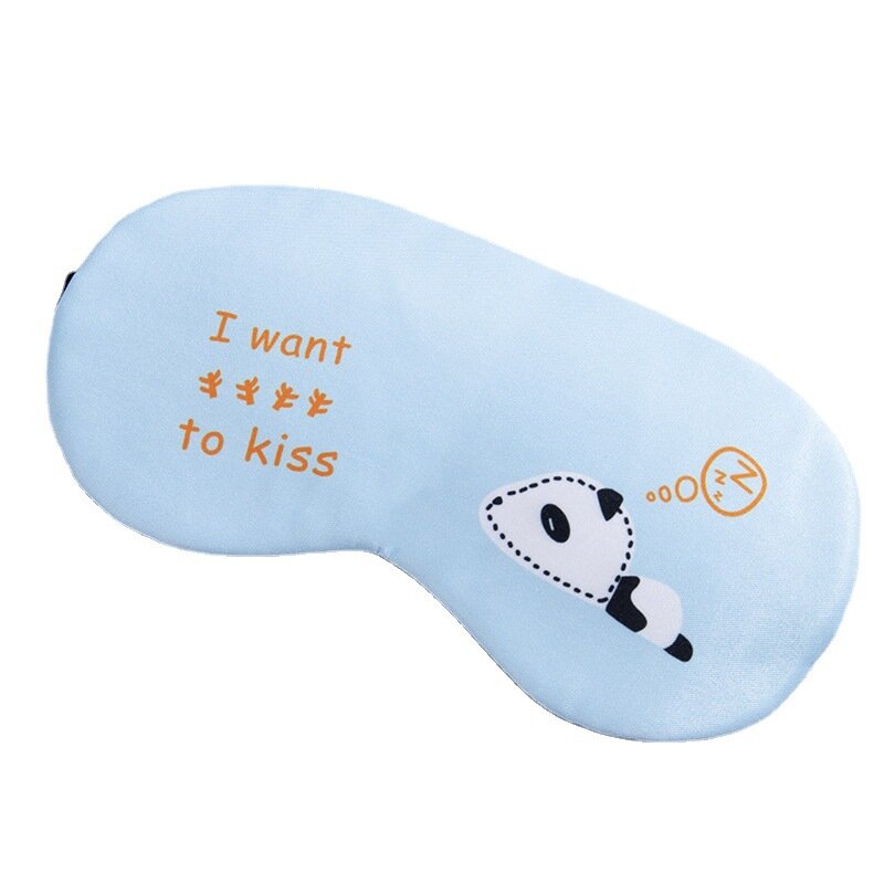 Маска для сна «Панда», милая мультяшная маска для сна с надписью «Я хочу поцеловать», мягкая полиэстеровая повязка для глаз для детей и взрослых, дорожная повязка на глаза, удобная маска для сна