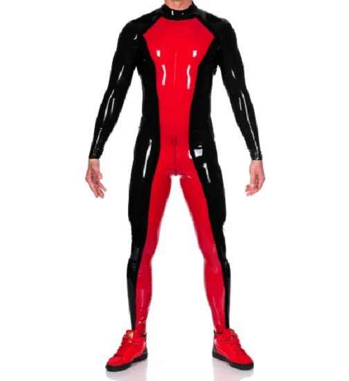 Красный латексный комбинезон Zentai 0,4 мм Латексная крутая XL