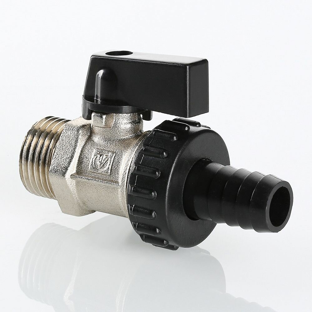 Кран шаровой НР 1/2" дренажный со штуцером, VALTEC