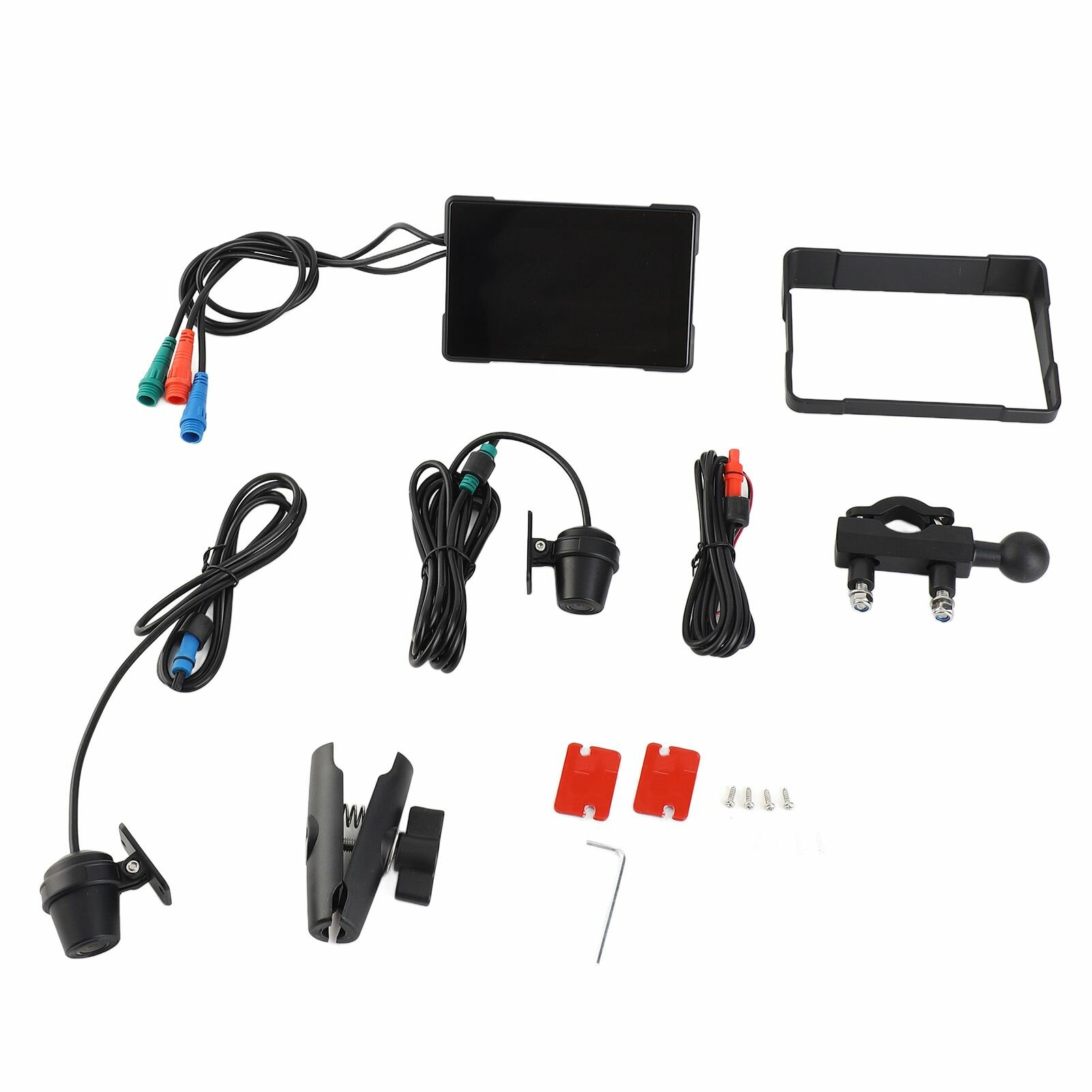 Мотоцикл DVR с двумя HD камерами 1080P, 5-дюймовый IPS сенсорный экран, водонепроницаемый, голосовое управление и GPS навигация для Carplay и Android Auto