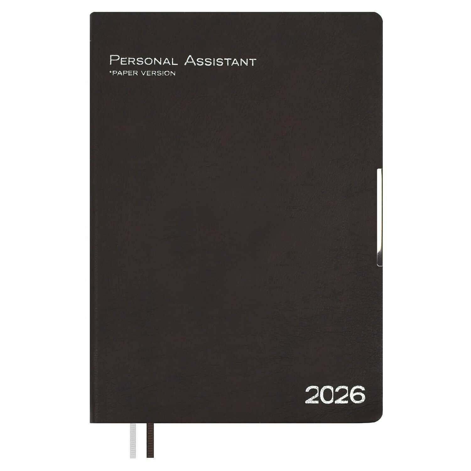 Ежедневник дат. 2026г. А4 120л "Шеврет глосс" коричневый, кожзам, мягк. переплет, тисн. фольгой, офсет, закругл. углы, справ. мат-лы, 2 ляссе, инд. уп, Escalada