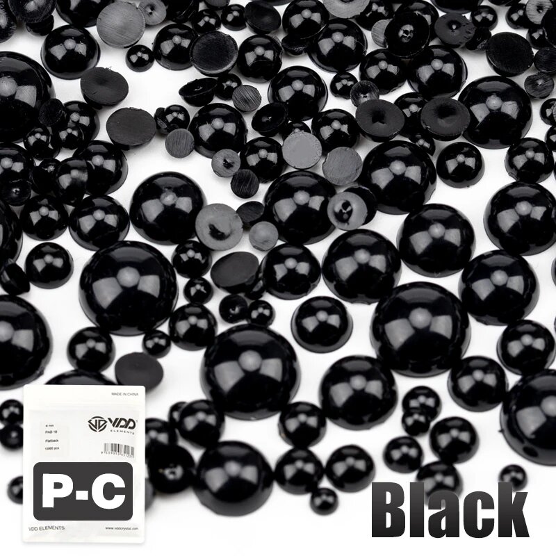 Имитационные жемчужины черные VDD 2,5-10 мм, 20 Black