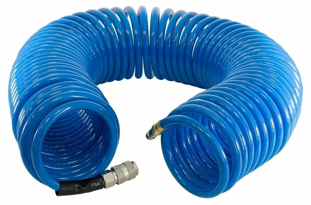Шланг полиуретановый спиральный с фитингами рапид, 6,5х10 мм, 20м